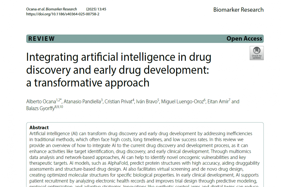 Integrating artificial intelligence in drug discovery and early drug ...